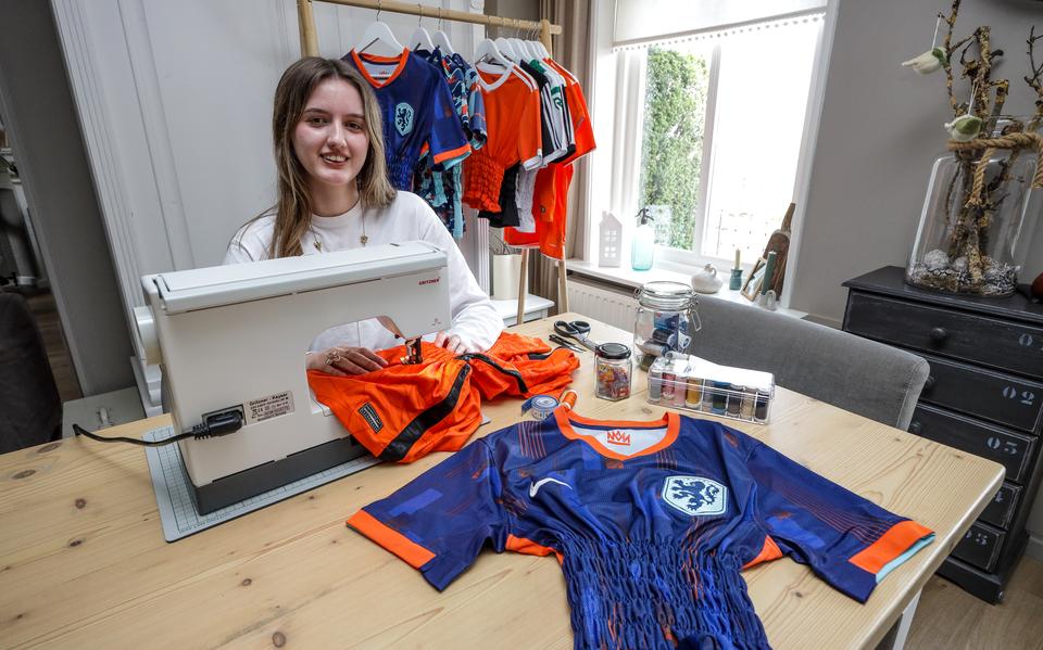 Myla (23) uit Groningen gaat viraal met zelfgemaakte WK-shirts. ‘Binnen ...